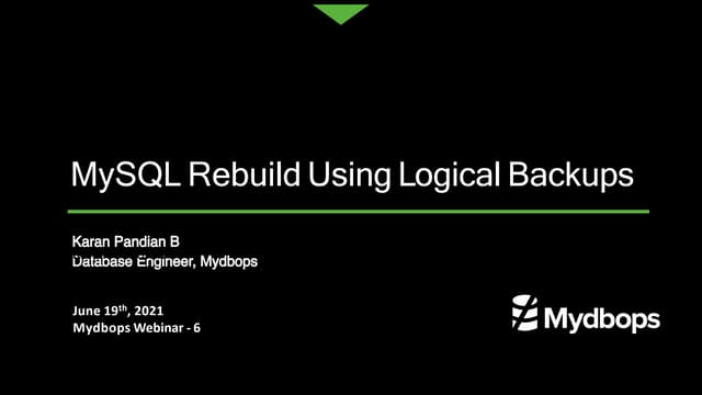Mysql Rebuild Using Logical Backups Ppt