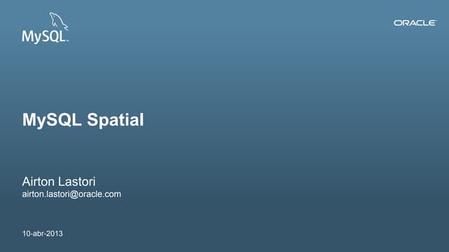 Mysql Spatial Ppt 6140