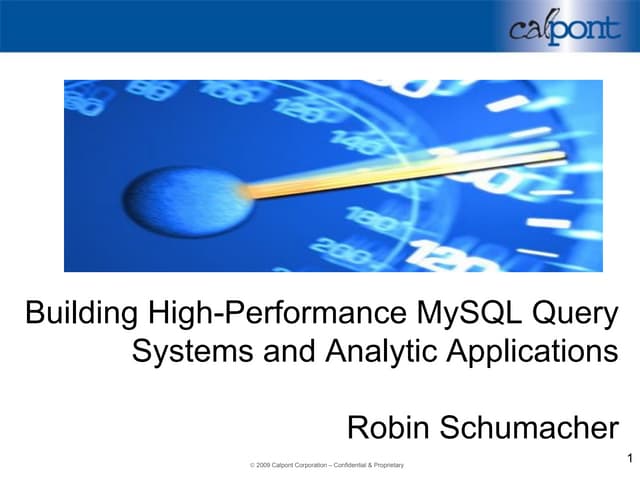 Building High Performance MySql Query Systems And Analytic Applications ... Building High Performance MySql Query Systems And Analytic Applications ...