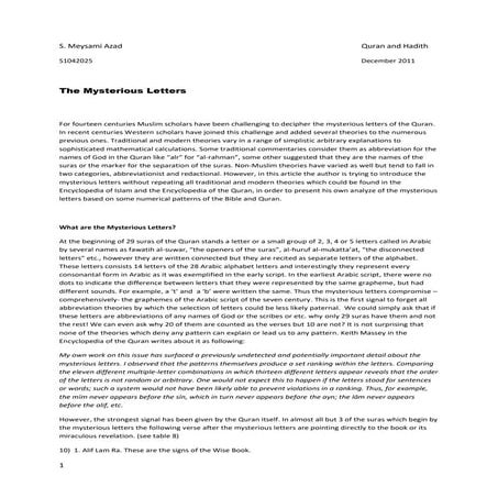 Mysterious Letters | PDF