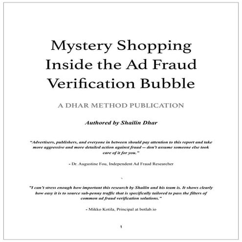 Mystery Shopping Inside the Ad-Verification Bubble | PDF
