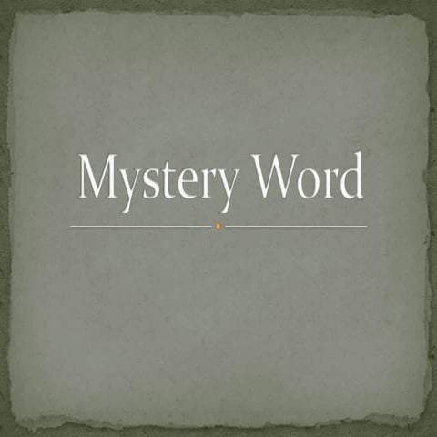 Mystery word | PPTX