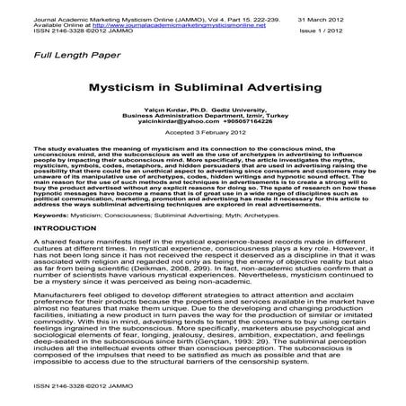 Mysticism in Subliminal Advertising | PDF | Advertising Industry ...