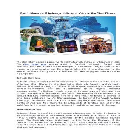 char dham yatra | PDF