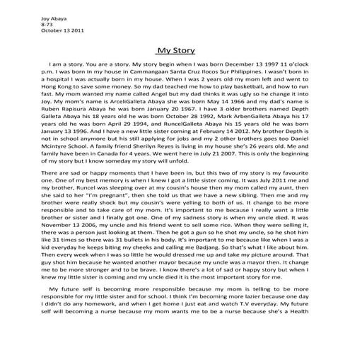 Joy's My story | PDF