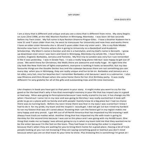 Kyia's my story | DOCX