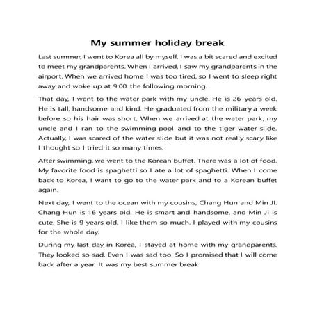 My summer holiday break | PDF