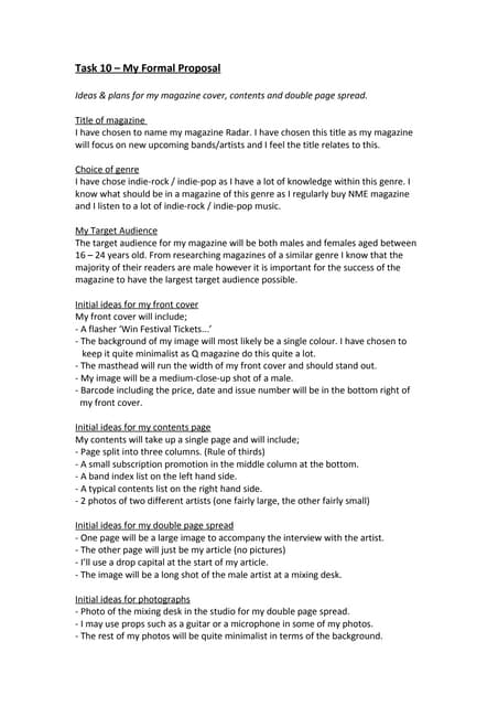 A-Level Media Studies - Magazine Planning. (Primary Coursework) | PPT