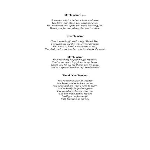 My teacher is poem | DOC
