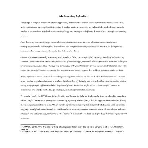 My teaching reflection | PDF