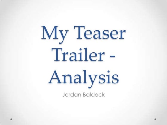 Textual analysis of paranormal activity 3 trailer | PDF