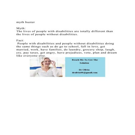 myth buster Myth The lives of people with disabilities ar | DOCX