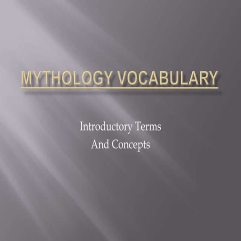 Mythology vocabulary | PPTX