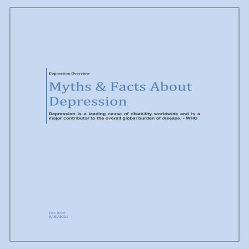 Myths about depression | PDF