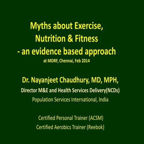 Myths about exercise & nutrition_MDRF_2014 | PDF