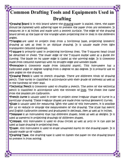 TLE 9 (Technical Drafting) - Drafting Tools | PPT