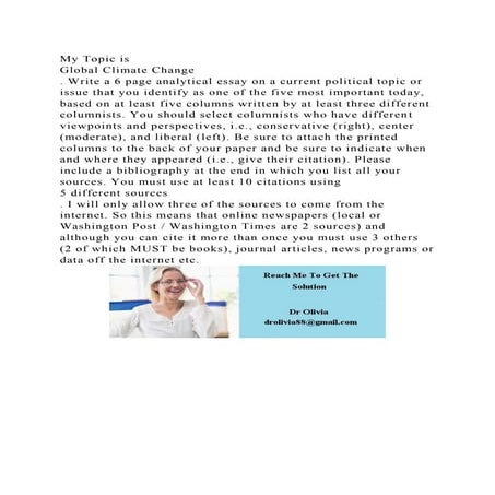 My Topic is Global Climate Change. Write a 6 page analytical ess.docx