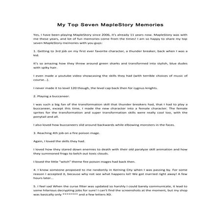 My top seven maple story memories | DOC