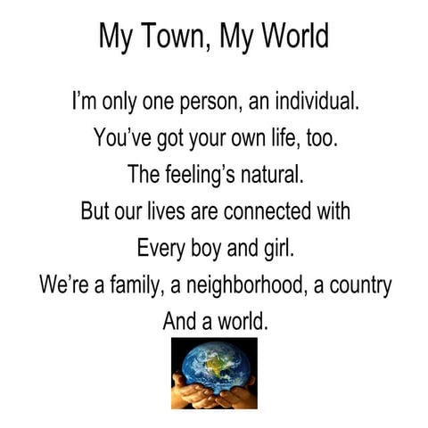 My town, my world | PPT | Poetry | Books and Literature