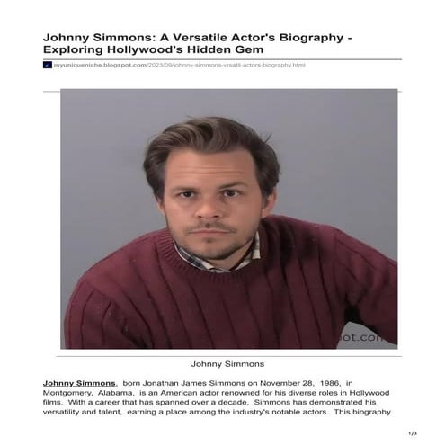 Johnny Simmons: A Vеrsatilе Actor's Biography - Exploring Hollywood's ...