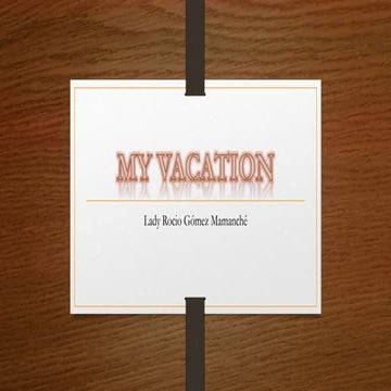 My vacation | PPTX