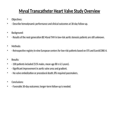 Myval THV Transcatheter Heart Valve by Meril Life | PDF