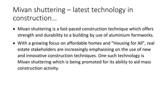 Mivan shuttering | PPTX