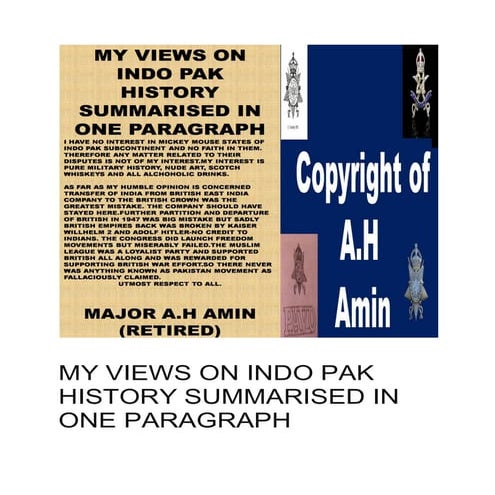 My views on indo pak history summarised in one paragraph | PDF