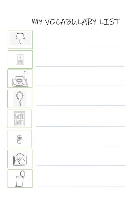 My vocabulary list | PDF