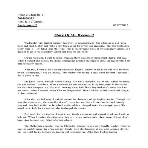 My weekend story | DOCX