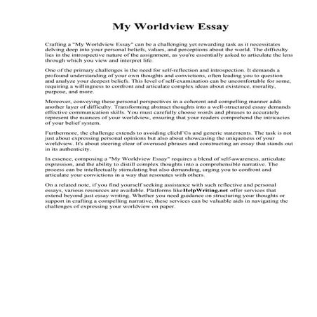 Worldview Essays | PDF