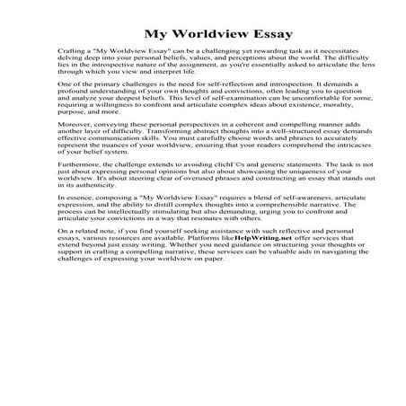 My Worldview Essay | PDF