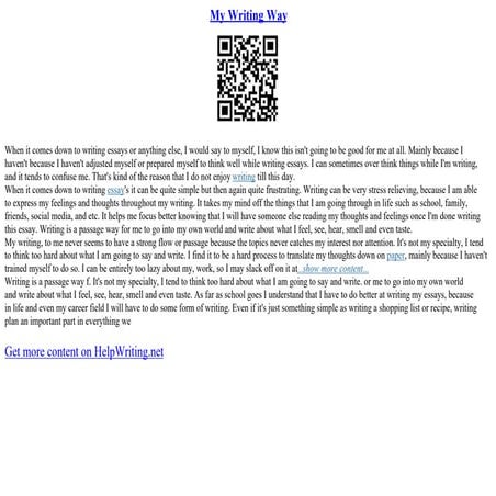 Essay Writing My Self Pdf