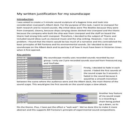 My written justification for my soundscape | PDF