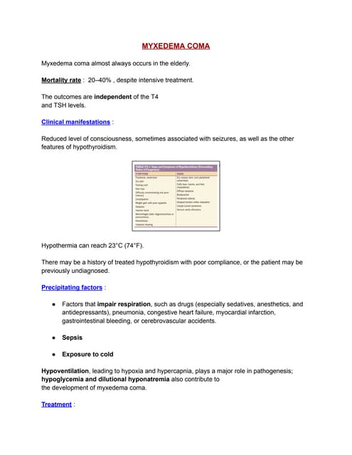 Myxedema coma | PPTX