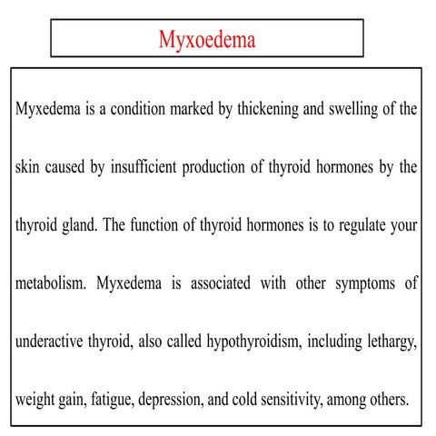 Myxoedema | PPTX