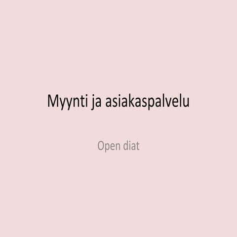 Myynti ja asiakaspalvelu vialliset diat | PPT