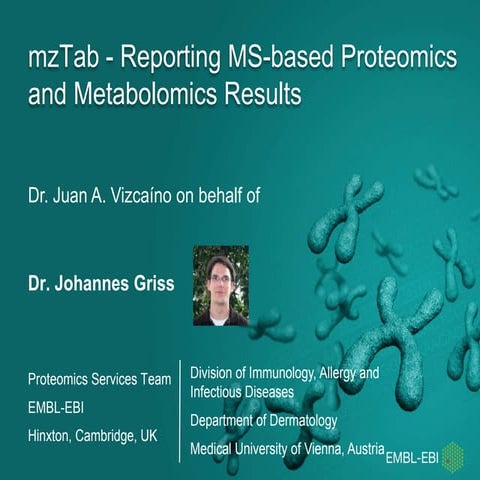 The mzTab data standard format for reporting MS-based peptide, protein ...