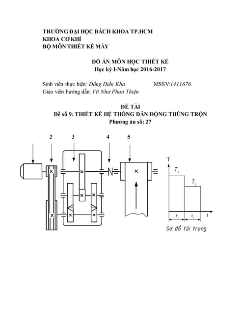 Đồ Án Thiết Kế Hệ Thống Dẫn Động Xích Tải (Kèm File Autocad Full) | PDF