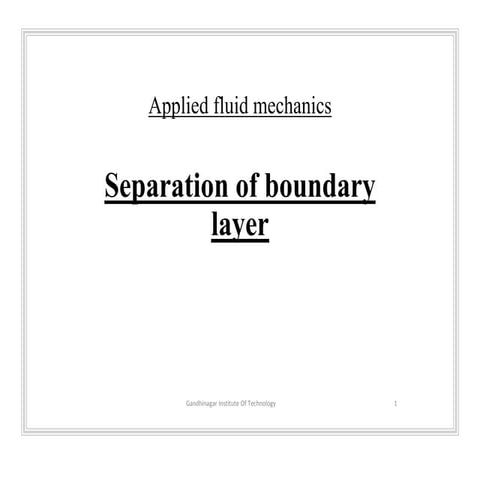 Separation Of Boundary Layer Ppt
