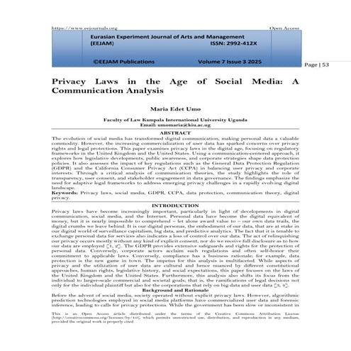 Privacy Laws in the Age of Social Media: A Communication Analysis (www ...