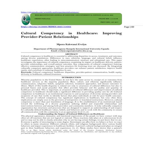 Cultural Competency in Healthcare: Improving Provider-Patient ...