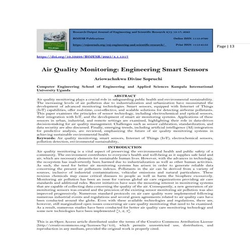 Air Quality Monitoring: Engineering Smart Sensors (www.kiu.ac.ug) | PDF