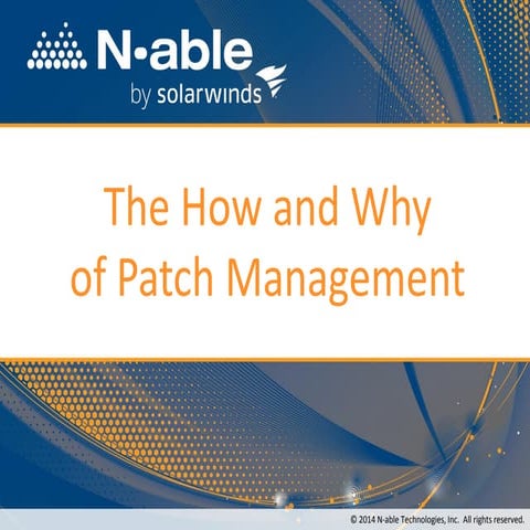 The how and why of patch management by N-able | PDF