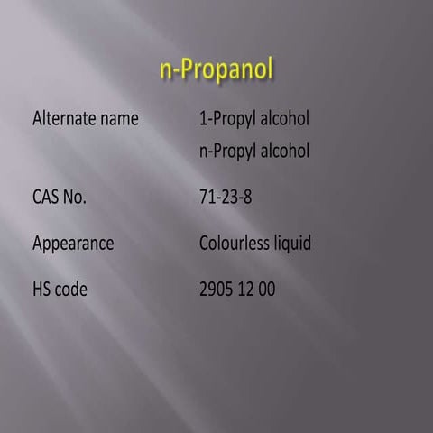 N propanol | PPTX
