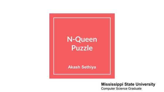 N Queens Using Backtracking Ppt