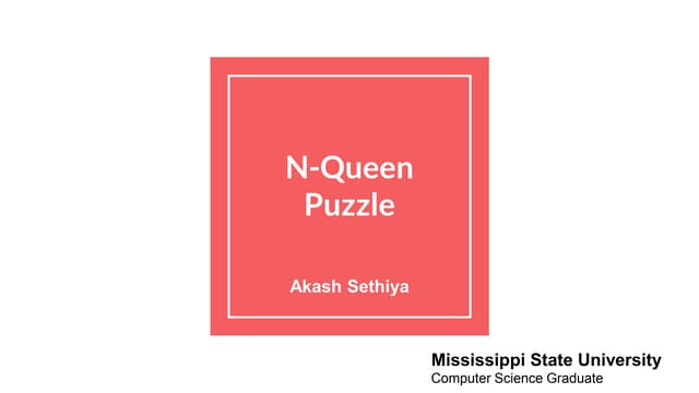 8 queen problem | PPTX