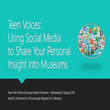 Teen Voices: Using Social Media to Share Your Personal Insight into ...