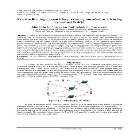 Reactive Routing Approach For Preventing Wormhole Attack Using Hybridized Whop Pdf