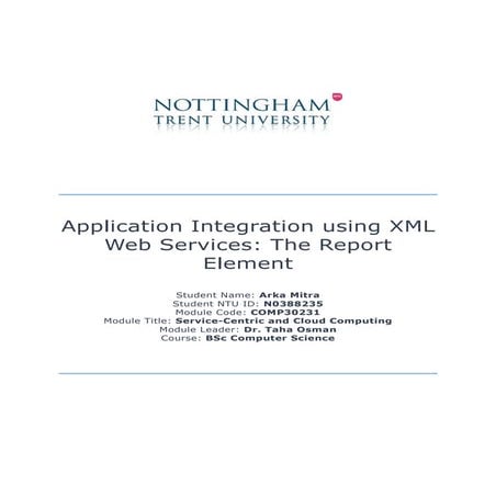 Application Integration Using Xml Web Services Report Pdf